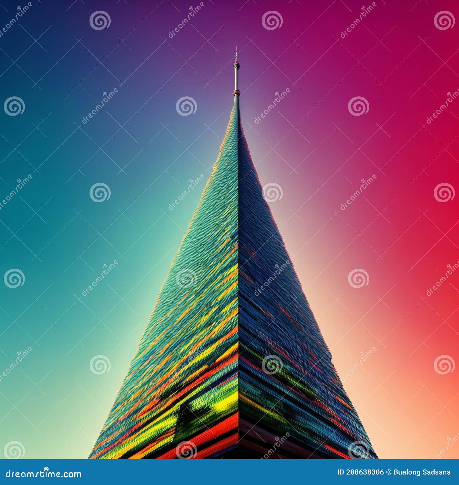 Small Skyscraper on Top of Another Skyscraper Touching the Sky Stock ...