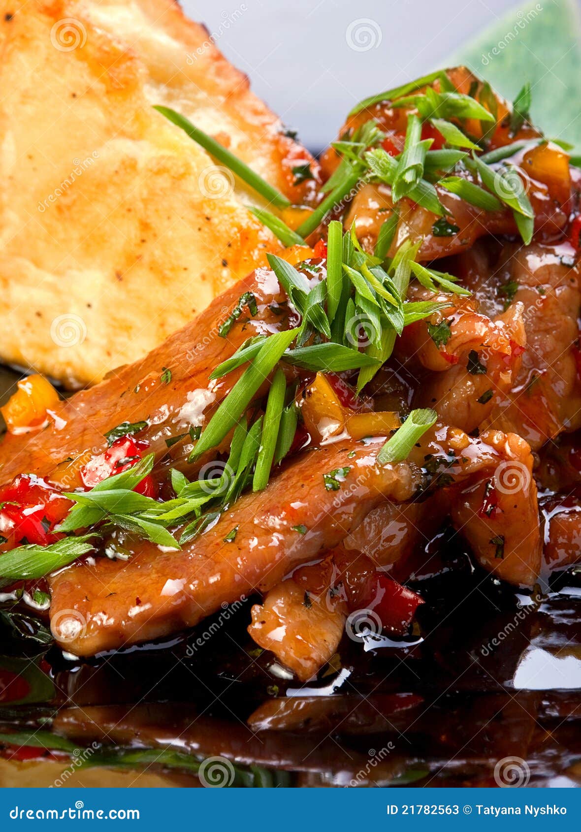 Small slice fried meat stock image. Image of food, prepared - 21782563