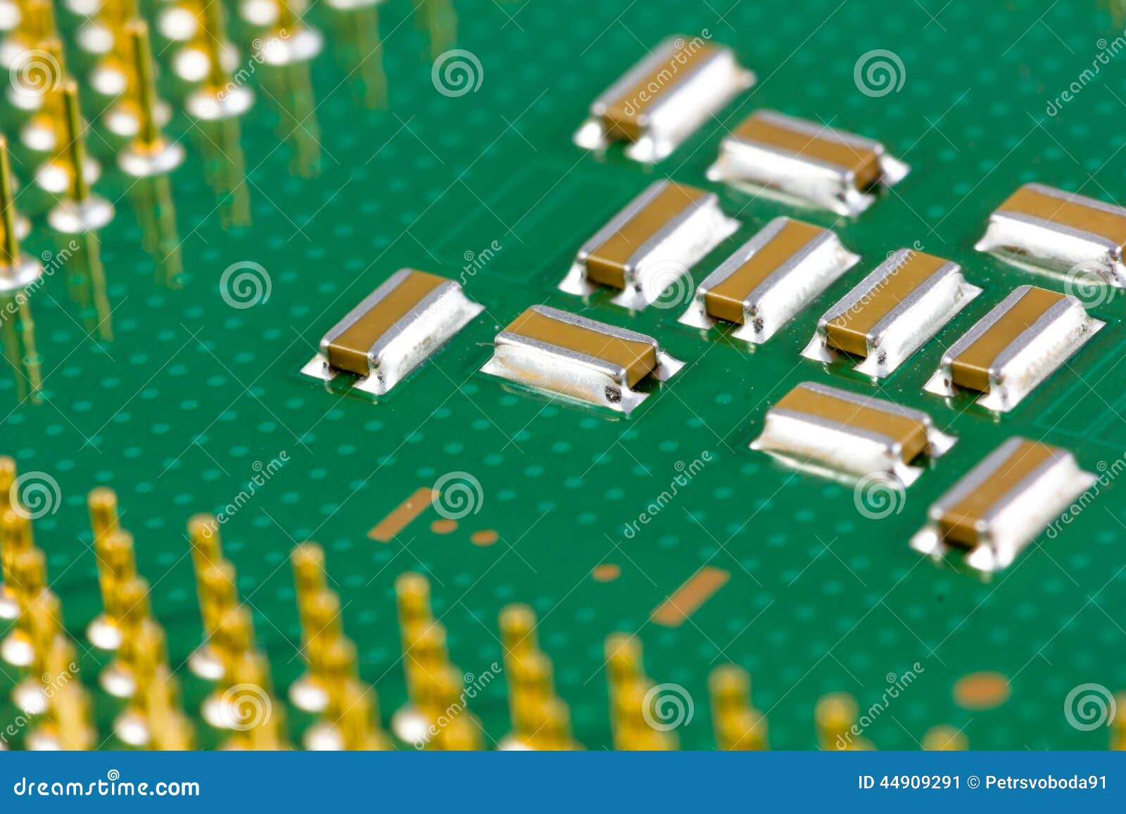 Small Smd Capacitors on a Processor Stock Image - Image of green, chip ...
