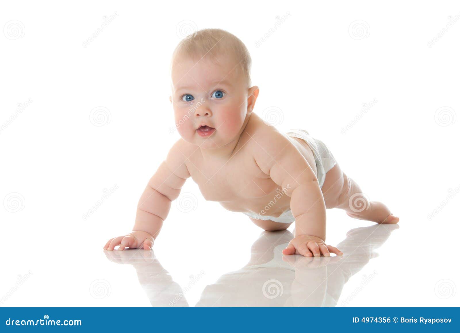 Small Smiling Baby on the Floor Stock Photo - Image of carefree ...