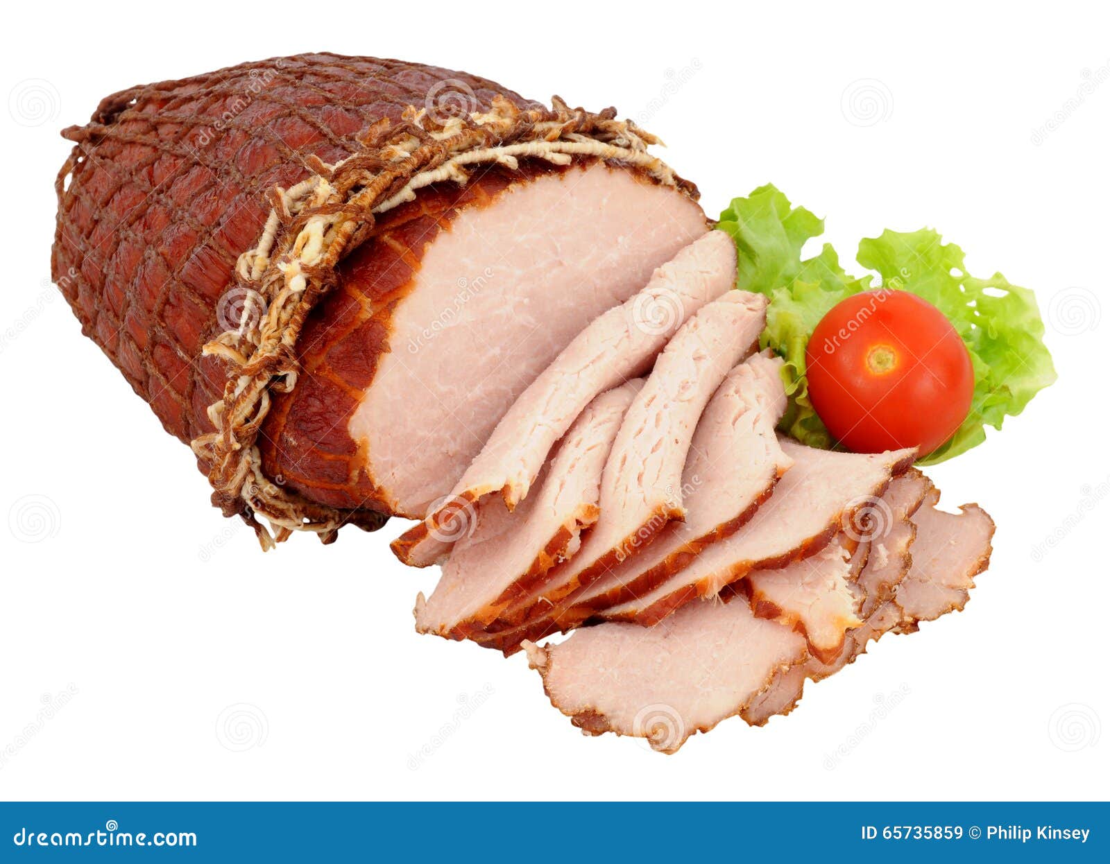 Small Smoked Roast Ham stock image. Image of netting - 65735859