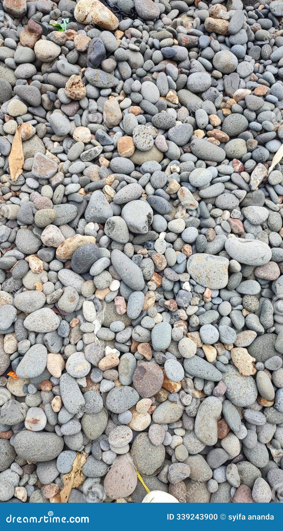 Small Smooth Stones on the Blue Beach Stock Photo - Image of small ...