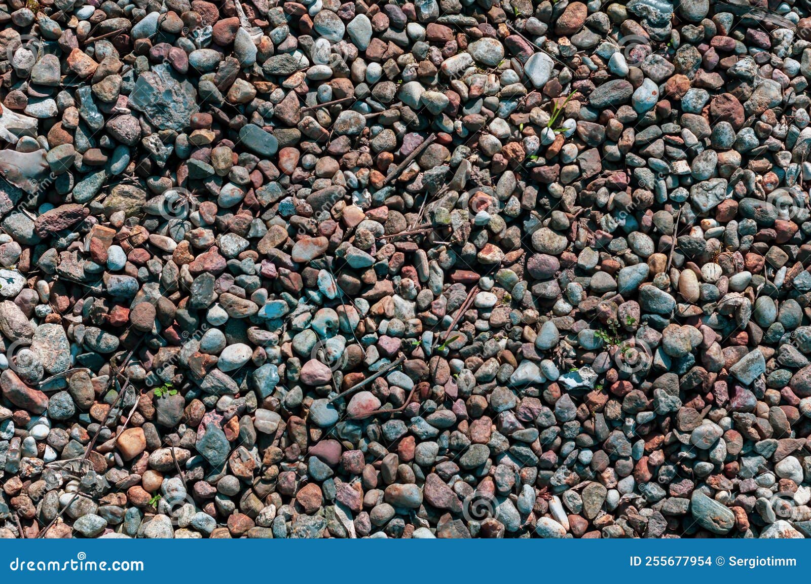 Small Smooth Stones Close-up, Small Debris among the Stones, Horizontal ...