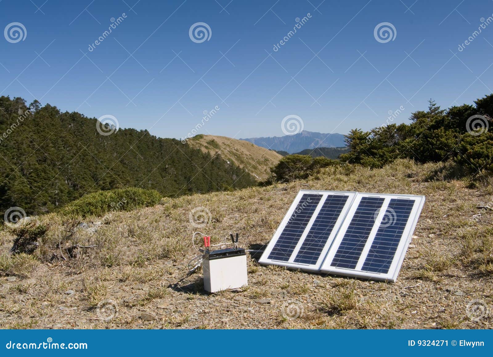 Small Solar Energy in Outdoors Stock Image - Image of grass, photocell ...