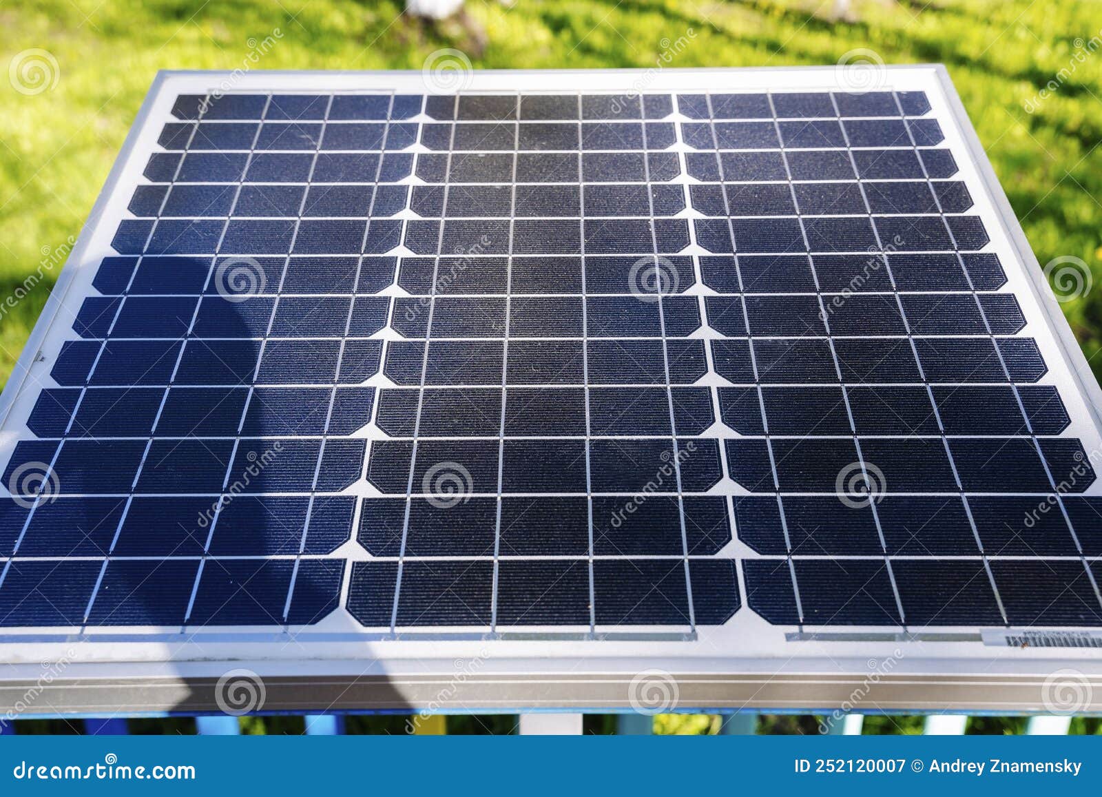 A Small Solar Panel Installed in the Courtyard of the House Stock Image ...