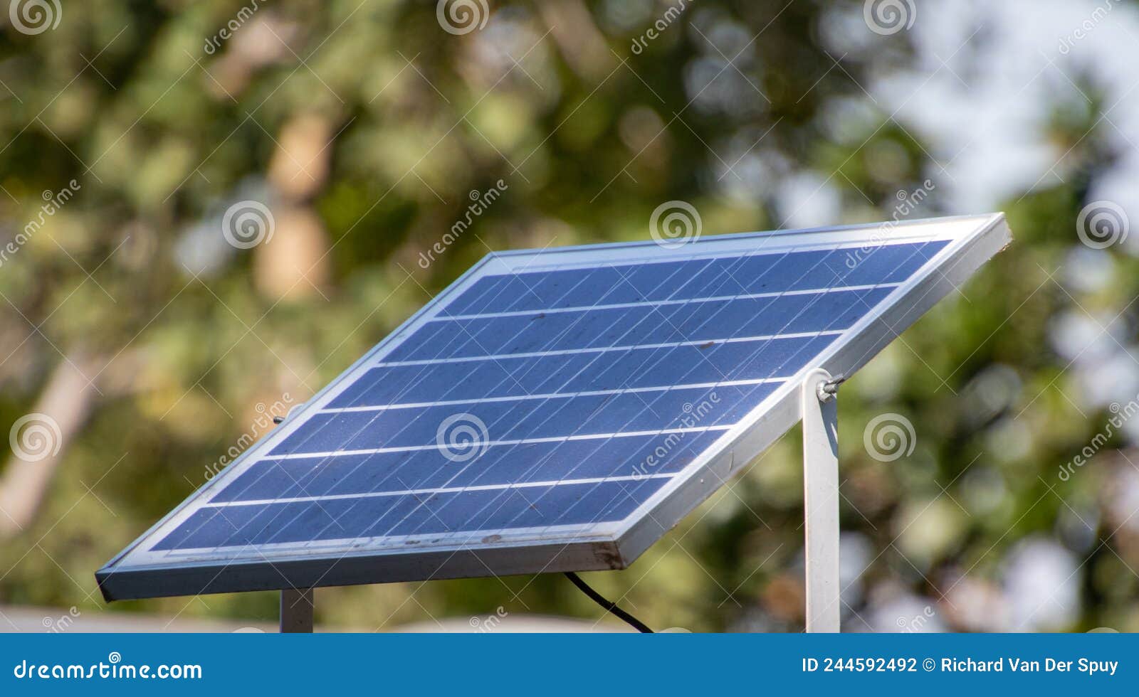 A Small Solar Panel on the Roof of a Verandah Stock Photo - Image of ...