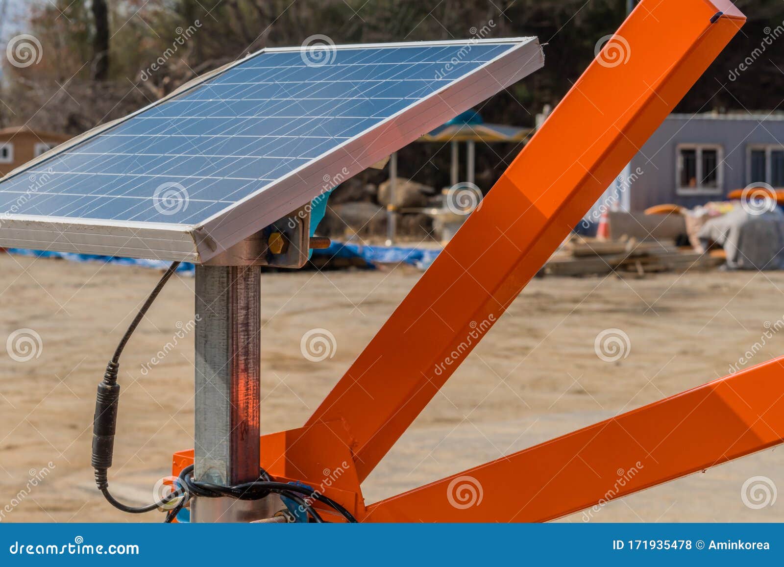 Solar Panel on Warning Light Stock Photo - Image of energy, closeup ...