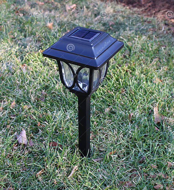 A Small Solar-Powered Lawn Light Stock Image - Image of popular ...