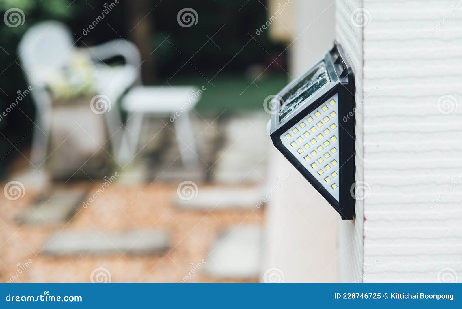 Small Solar Powered Led Light with Motion Sensor Stock Image - Image of ...