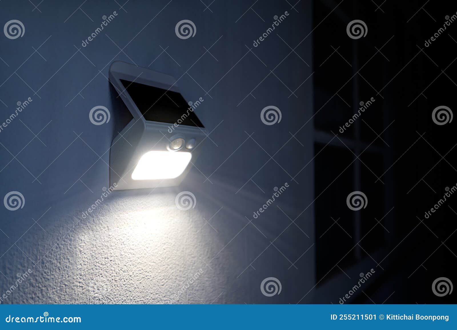 Small Solar Powered Led Light with Motion Sensor Stock Image - Image of ...
