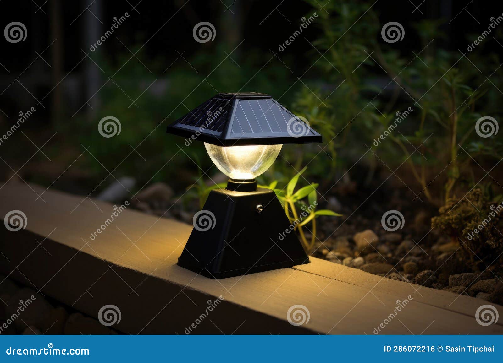 Small Solar Powered Led Light with Motion Sensor Stock Illustration ...
