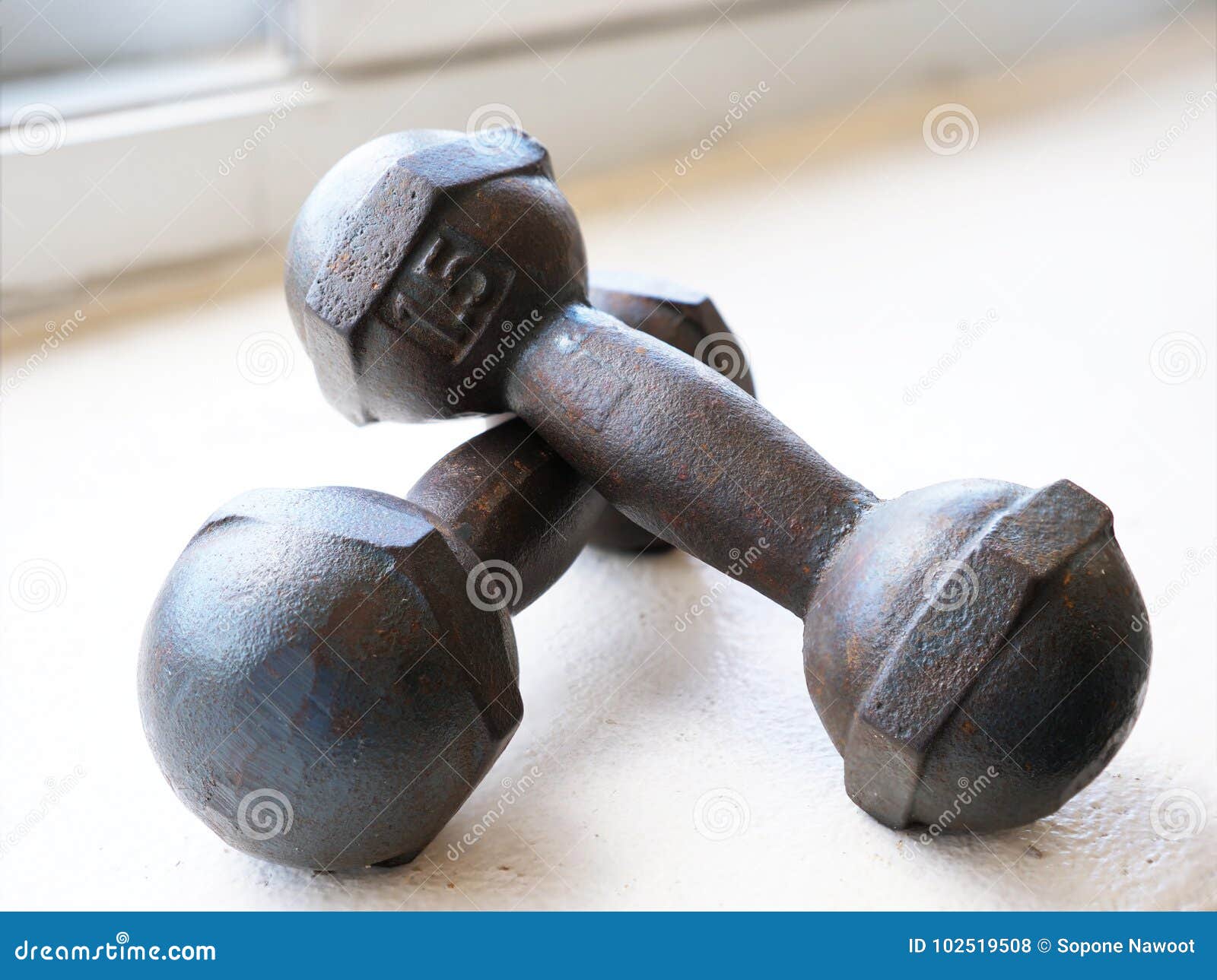 Solid metal dumbbells stock photo. Image of fitness - 102519508