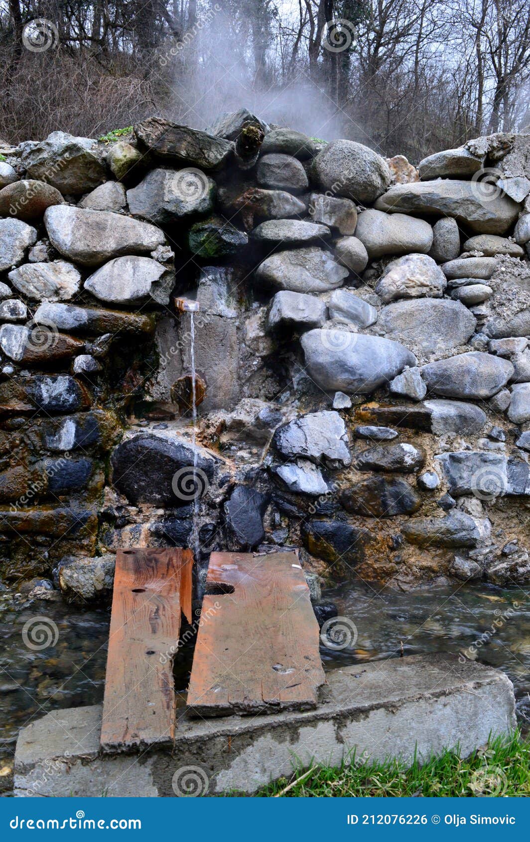 Small source of hot water stock photo. Image of nature - 212076226