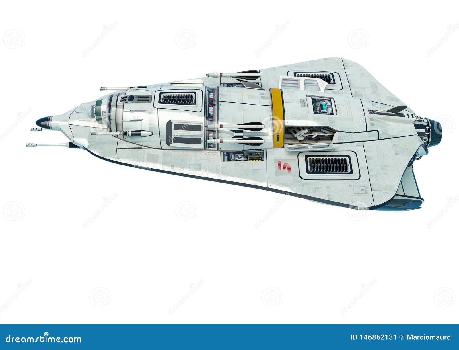 Small Space Ship in a White Background Stock Illustration ...