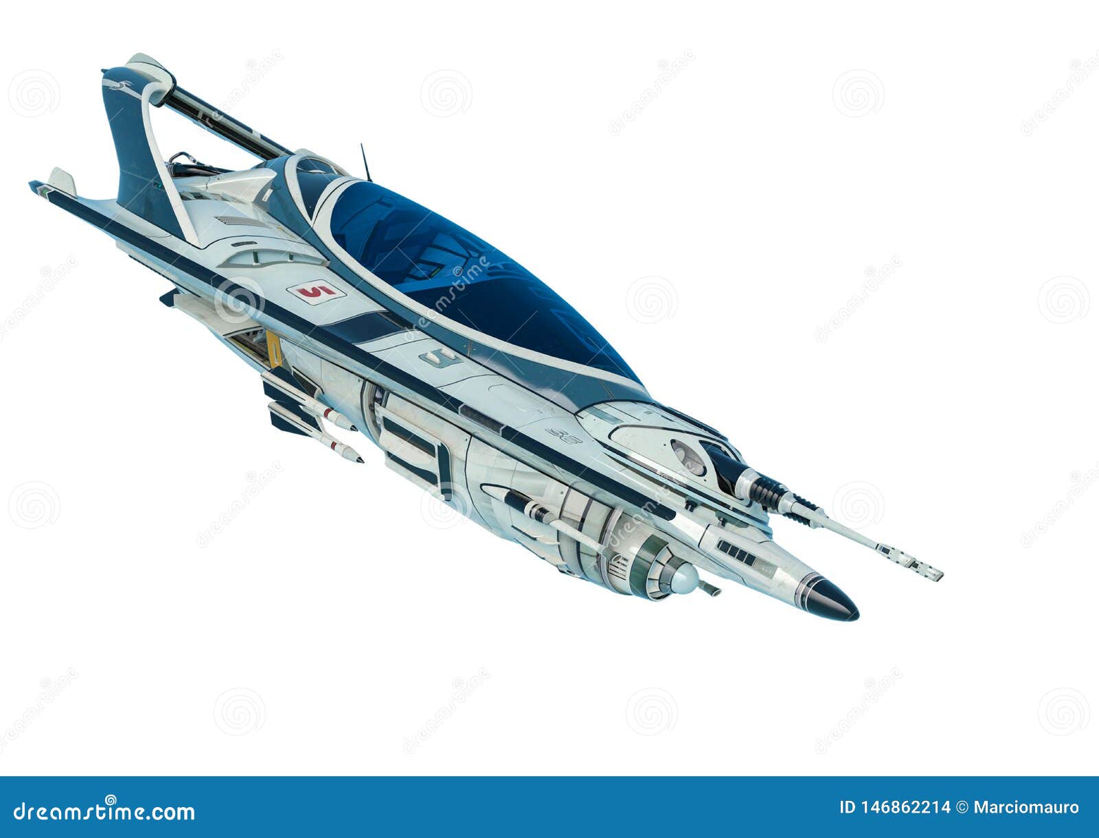 Small Space Ship in a White Background Stock Illustration ...