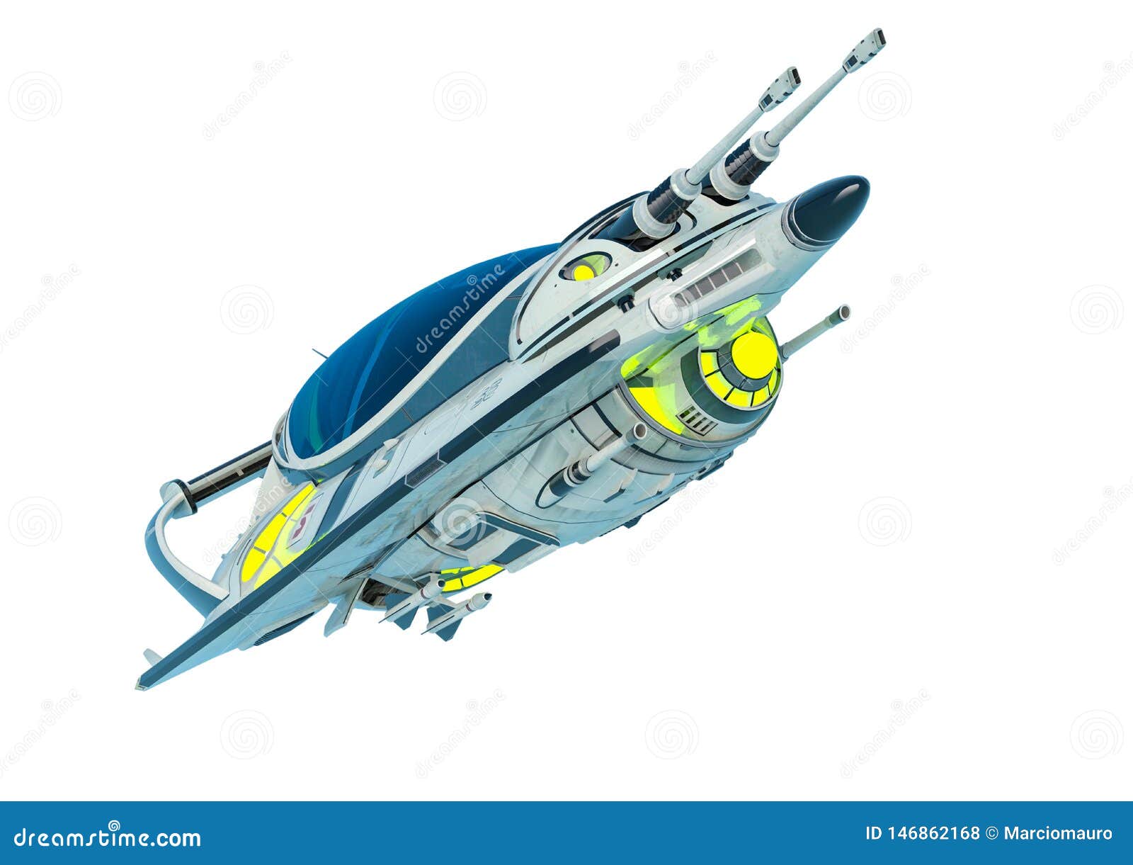 Small Space Ship in a White Background Stock Illustration ...