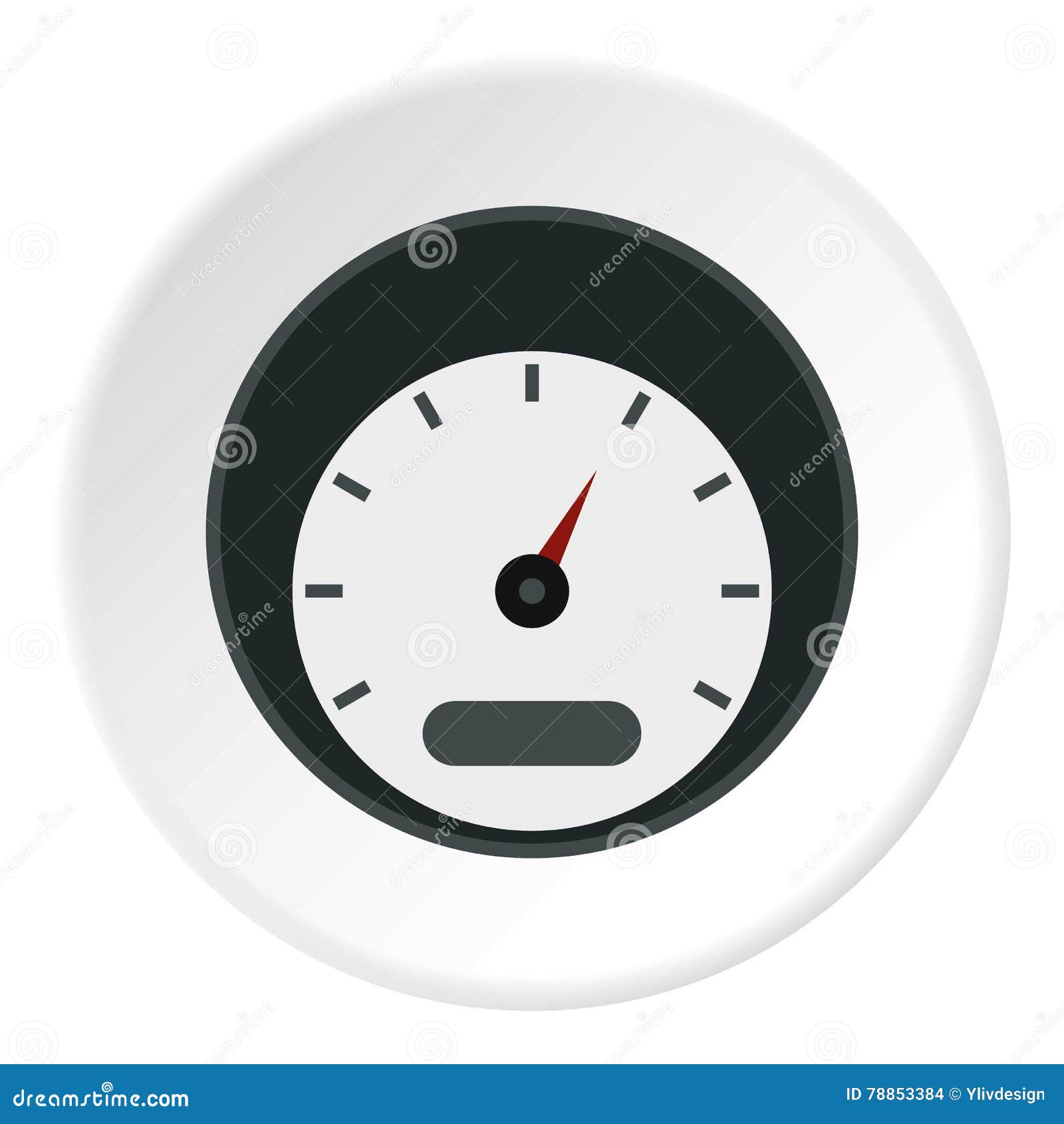 Small Speedometer Icon, Flat Style Stock Vector - Illustration of ...