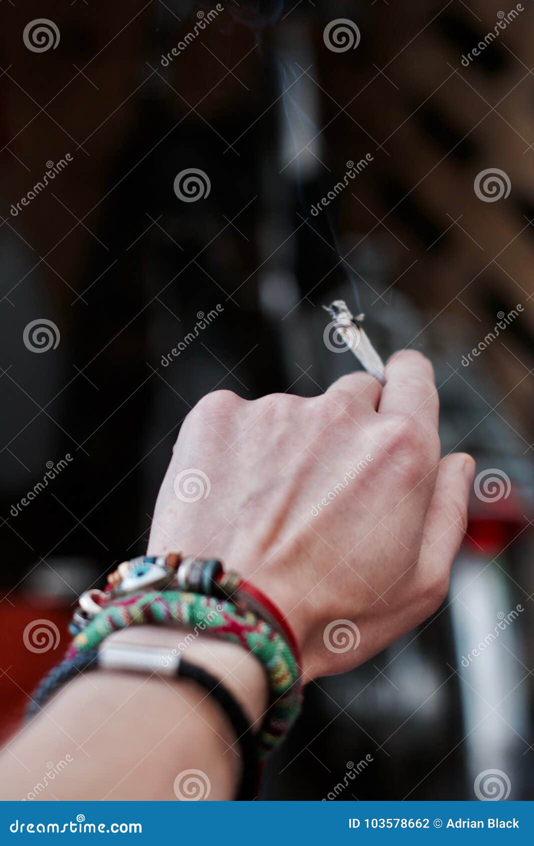 Marijuana joint in hand stock photo. Image of nature - 103578662