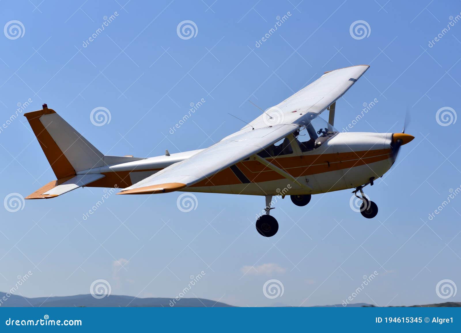 A Small Sports Single-engine Plane is Flying Stock Image - Image of ...
