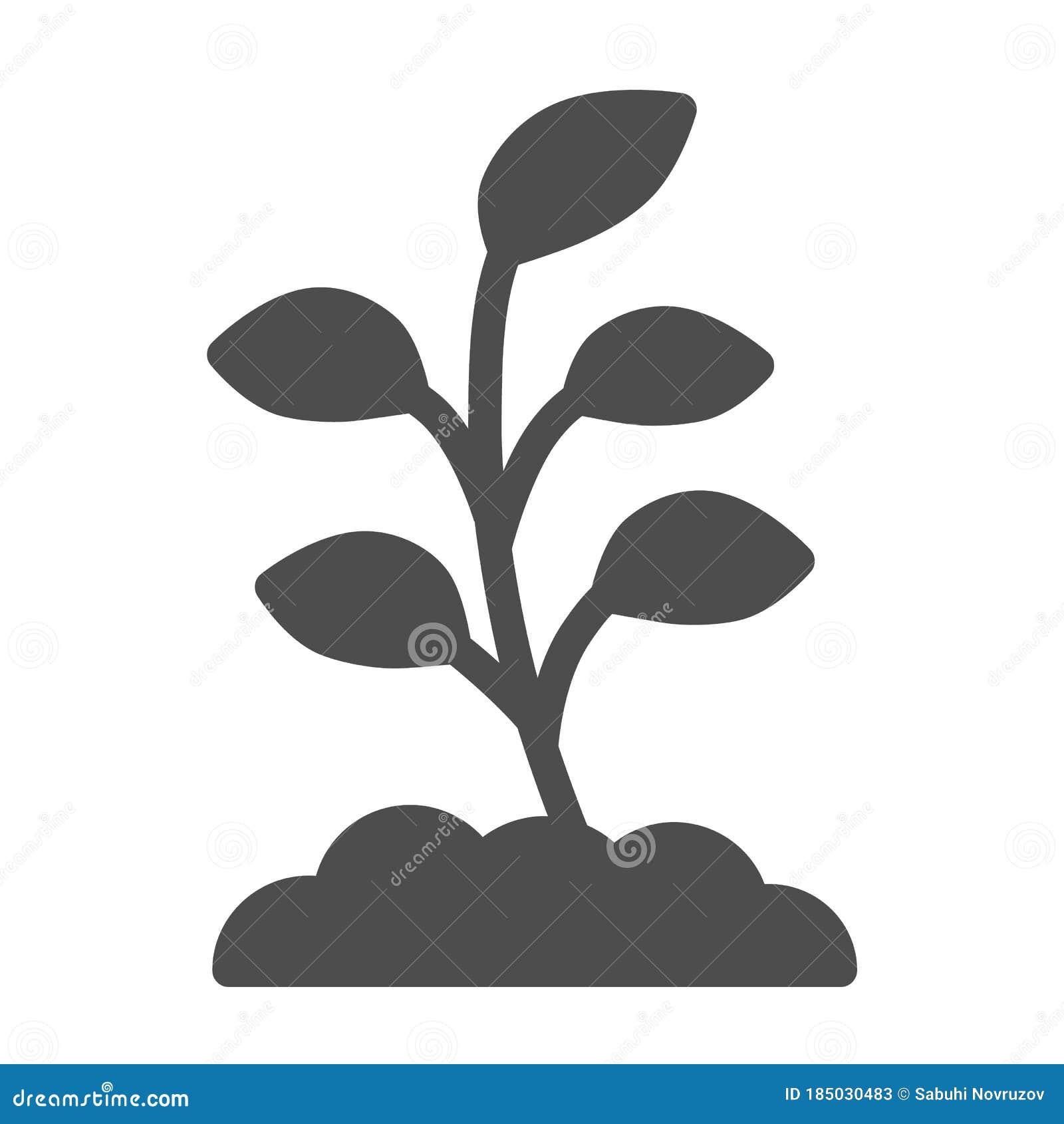 Small Sprout With First Leaves Solid Icon, Spring Concept, Sprout Sign ...