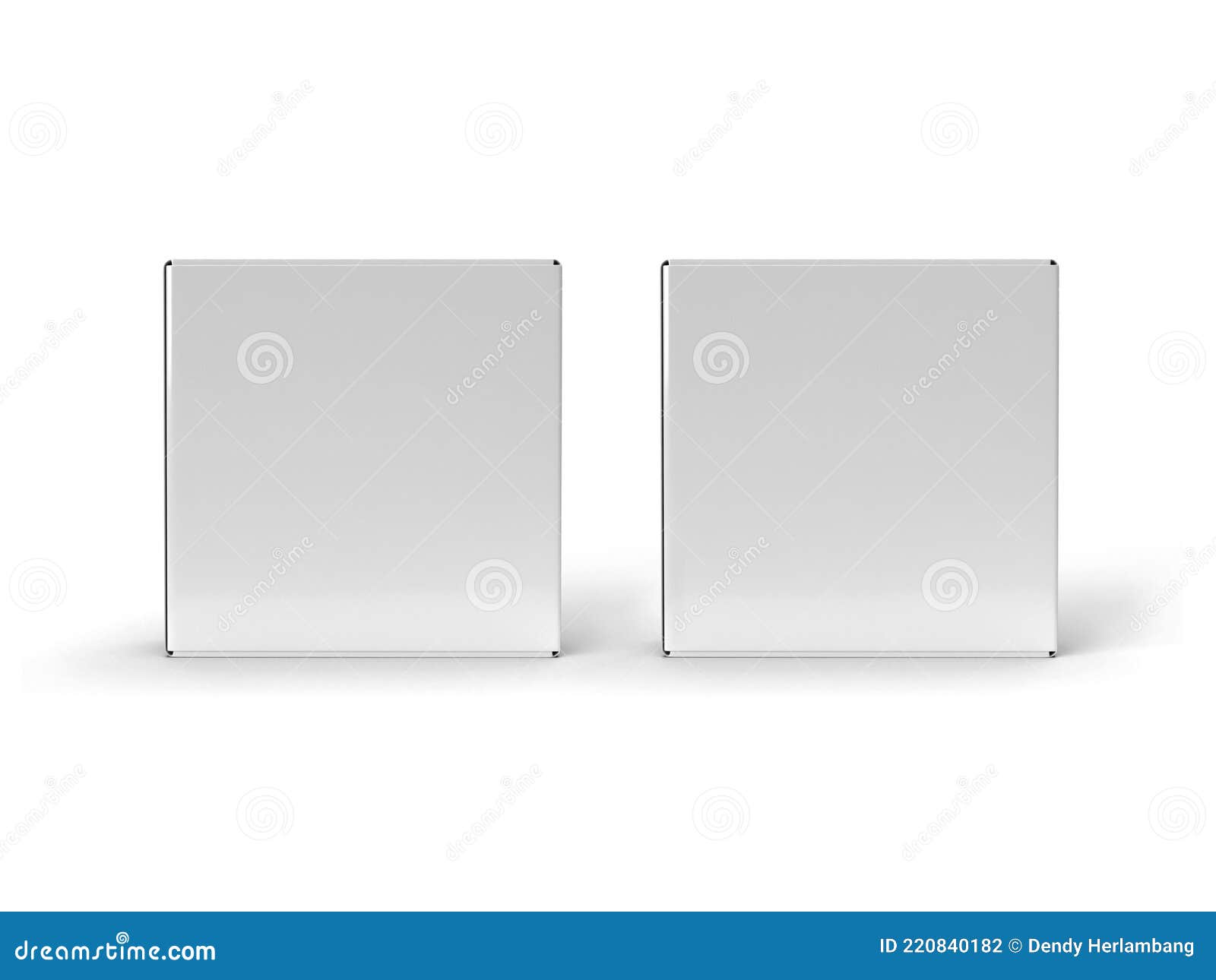 Small Square Box Packaging 3D Illustration Mockup Scene Stock ...