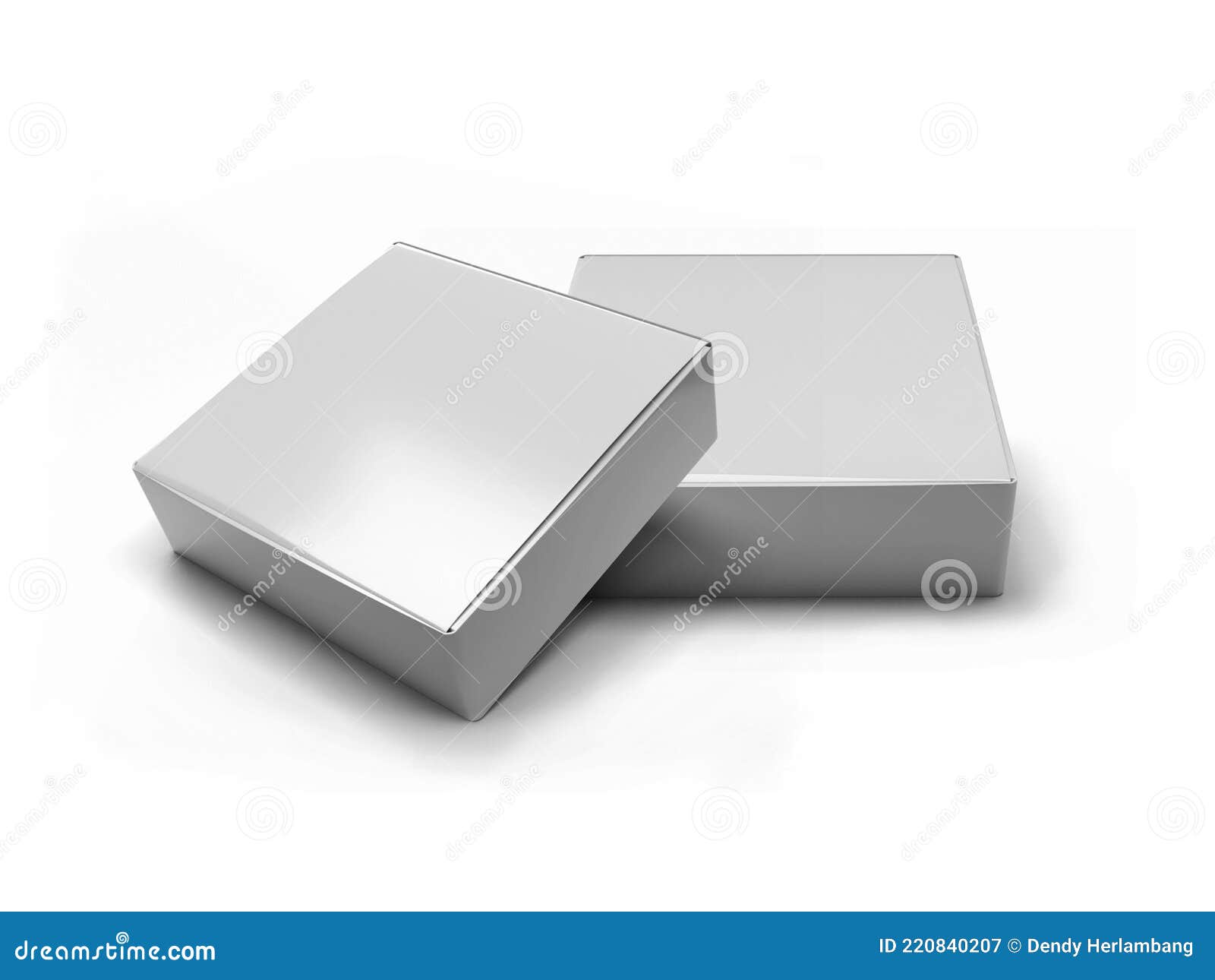Small Square Box Packaging 3D Illustration Mockup Scene Stock ...