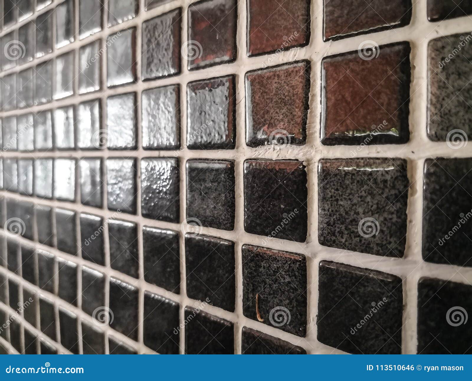 Mosaic Square Tile wall. stock photo. Image of kitchen - 113510646