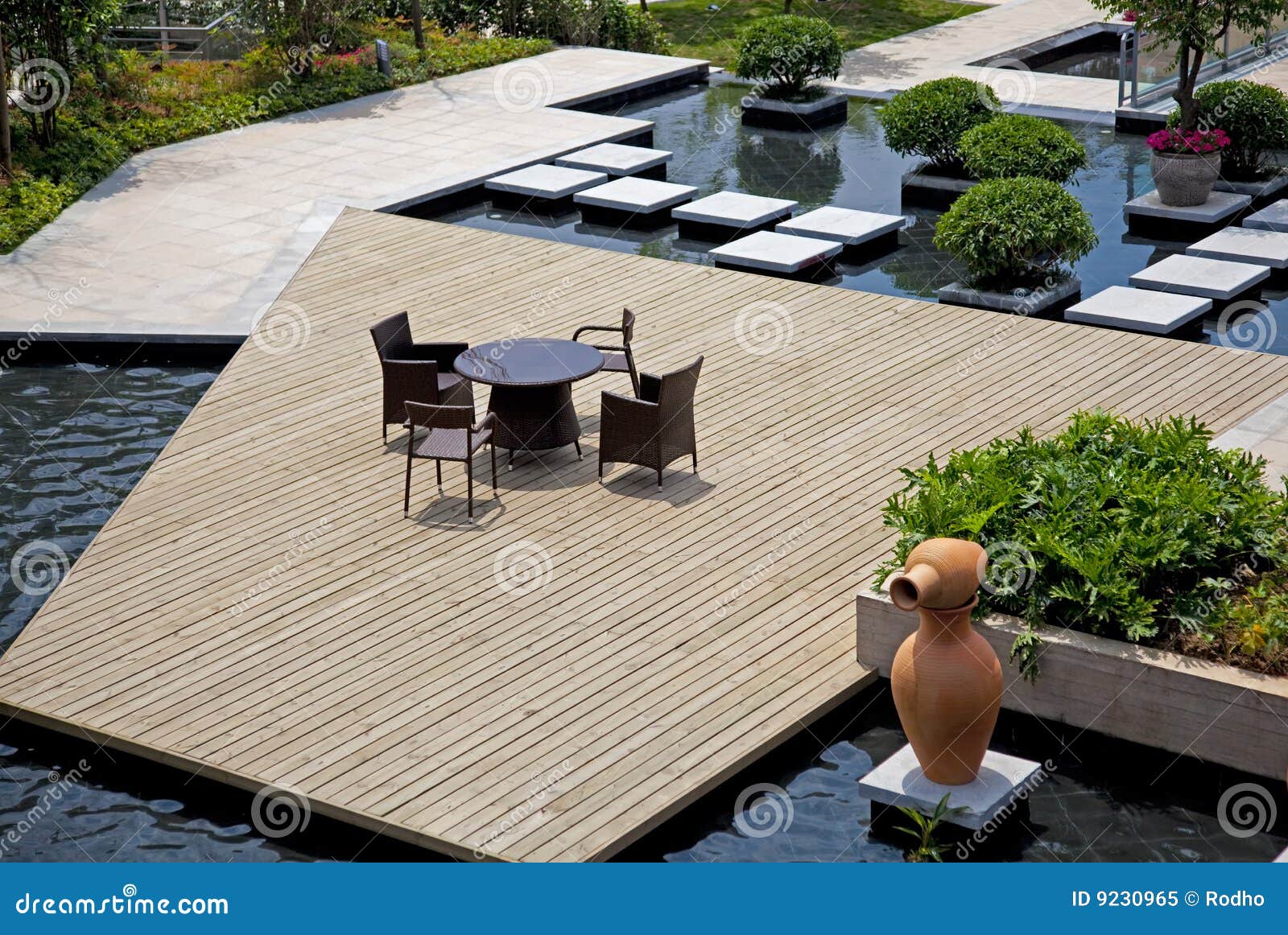 Small Square with Chairs and Table Stock Image - Image of tree, pursuit ...