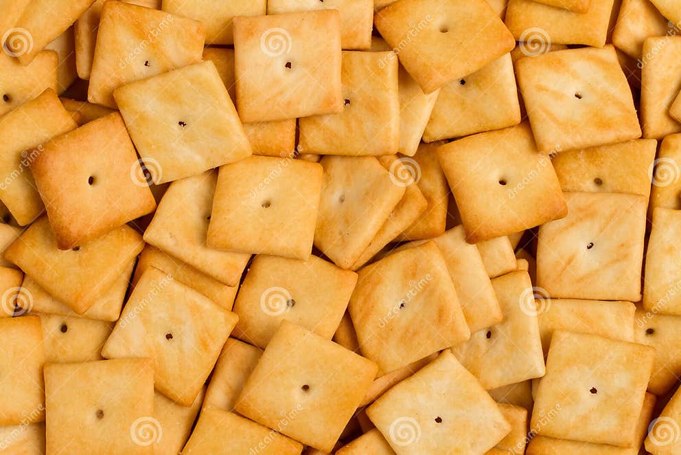 Small Square Cookie Crackers. Stock Image - Image of small, bakery ...