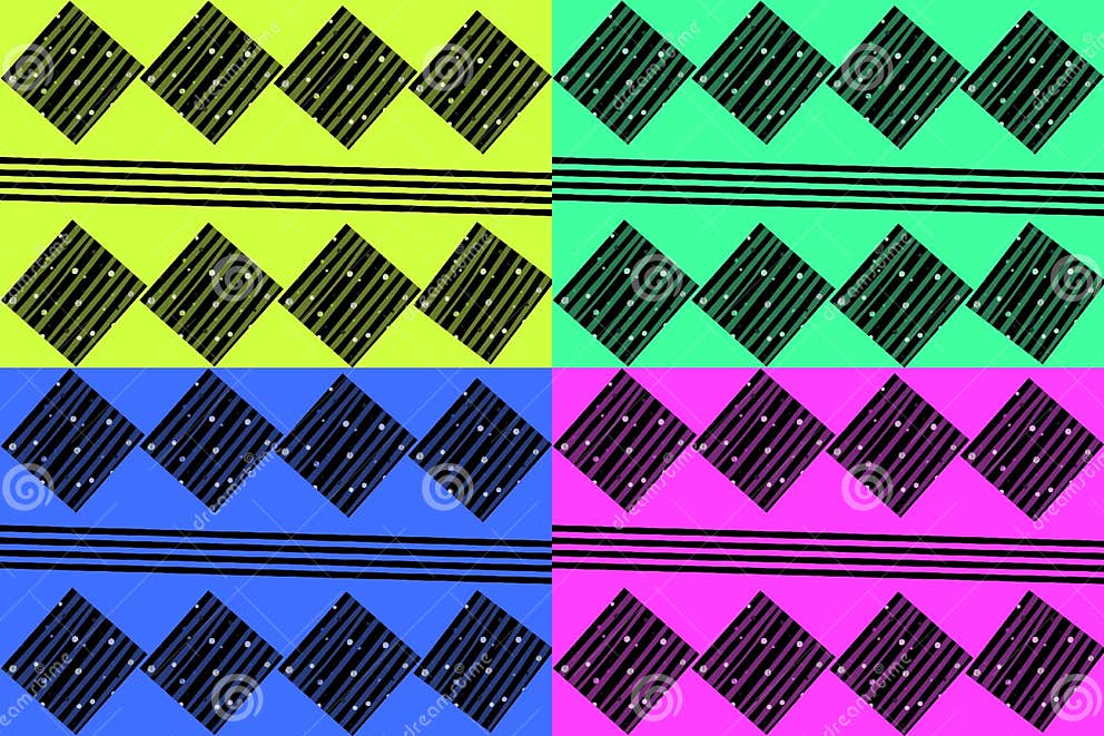 Small Square Design Divide in Four Colors Pattern Stock Illustration ...
