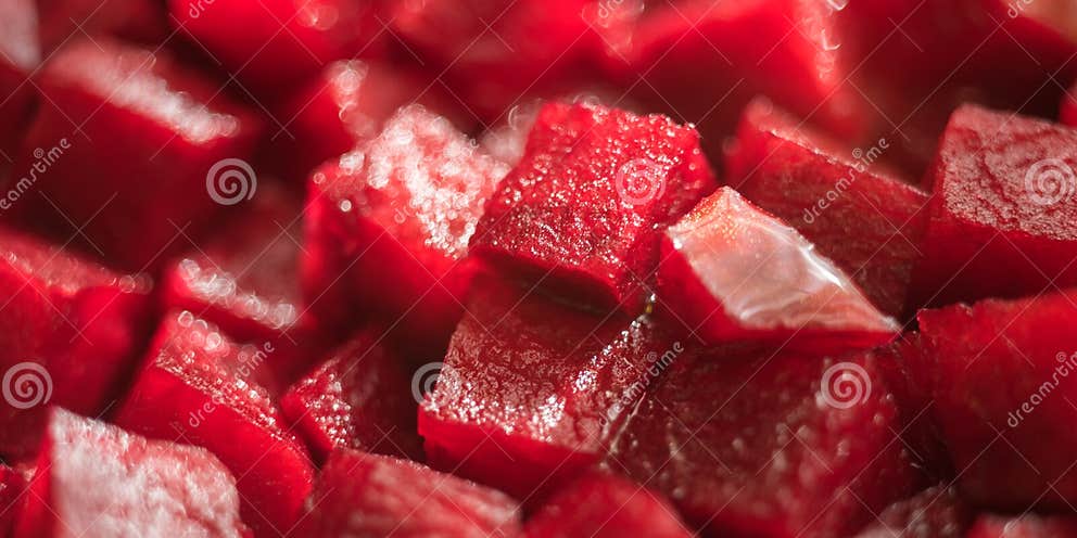 Small Square Raw Beetroot Slices for Background Stock Image - Image of ...