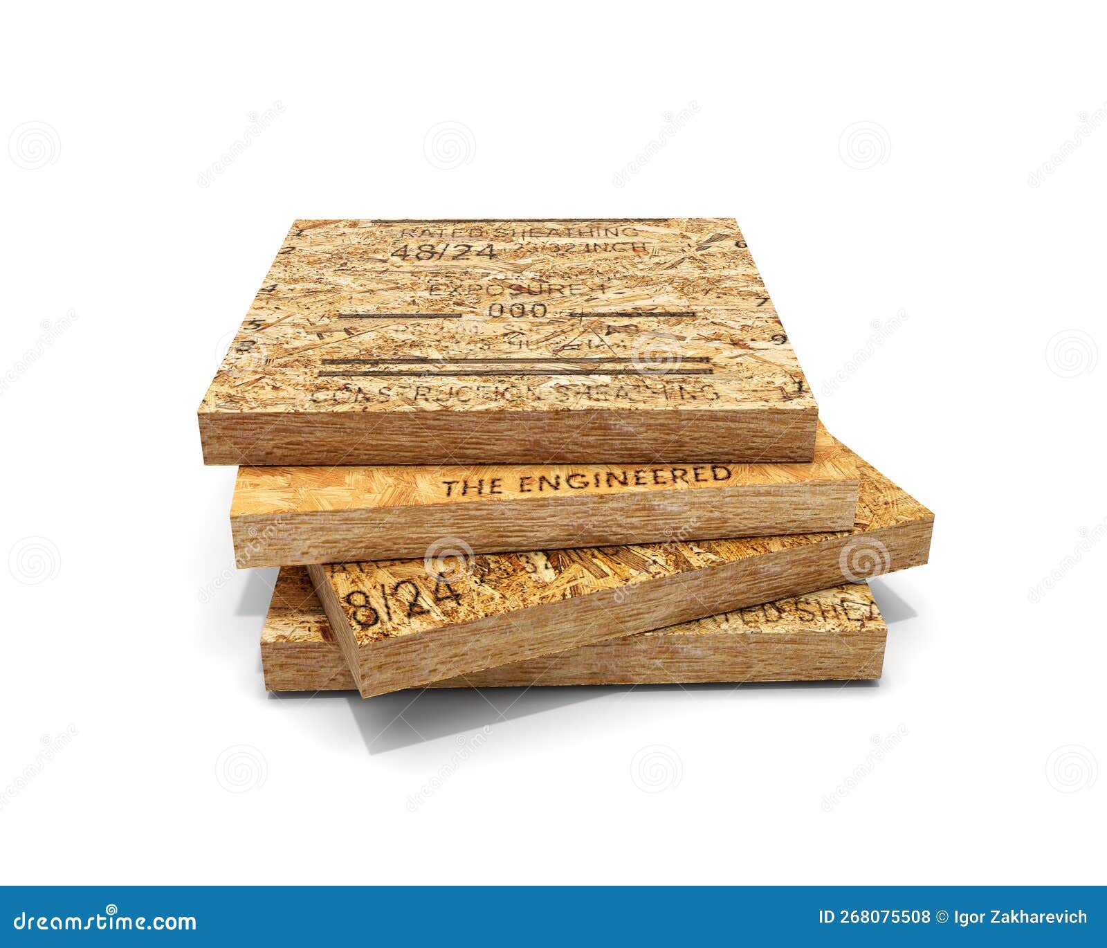 Small Square Samples of Various Osb Sheets are Piled Up and Isolated on ...