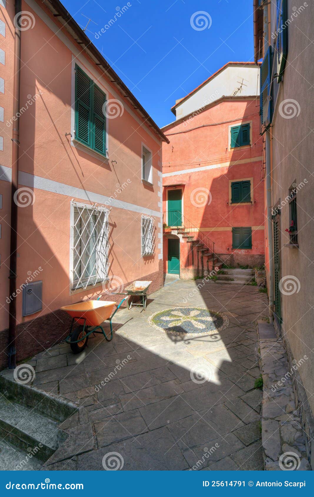Small Square in San Rocco, Italy Stock Image - Image of colorful ...