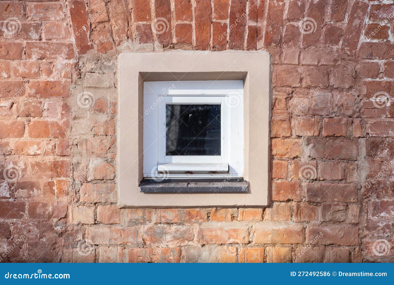 A Small Square Window in a Brick Wall. Stock Photo - Image of architect ...