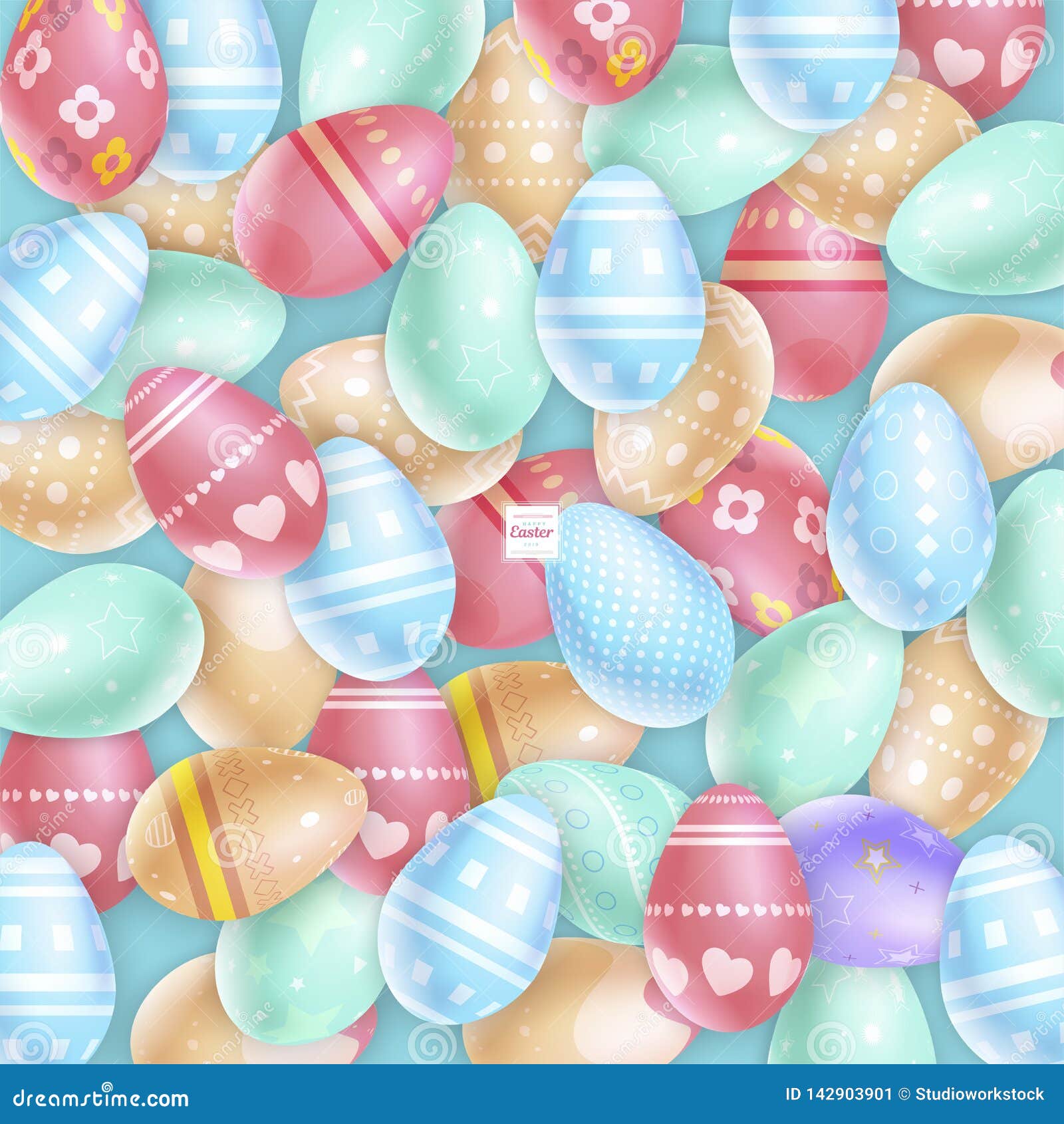 Small Square with Writing on Easter Eggs Stock Vector - Illustration of ...