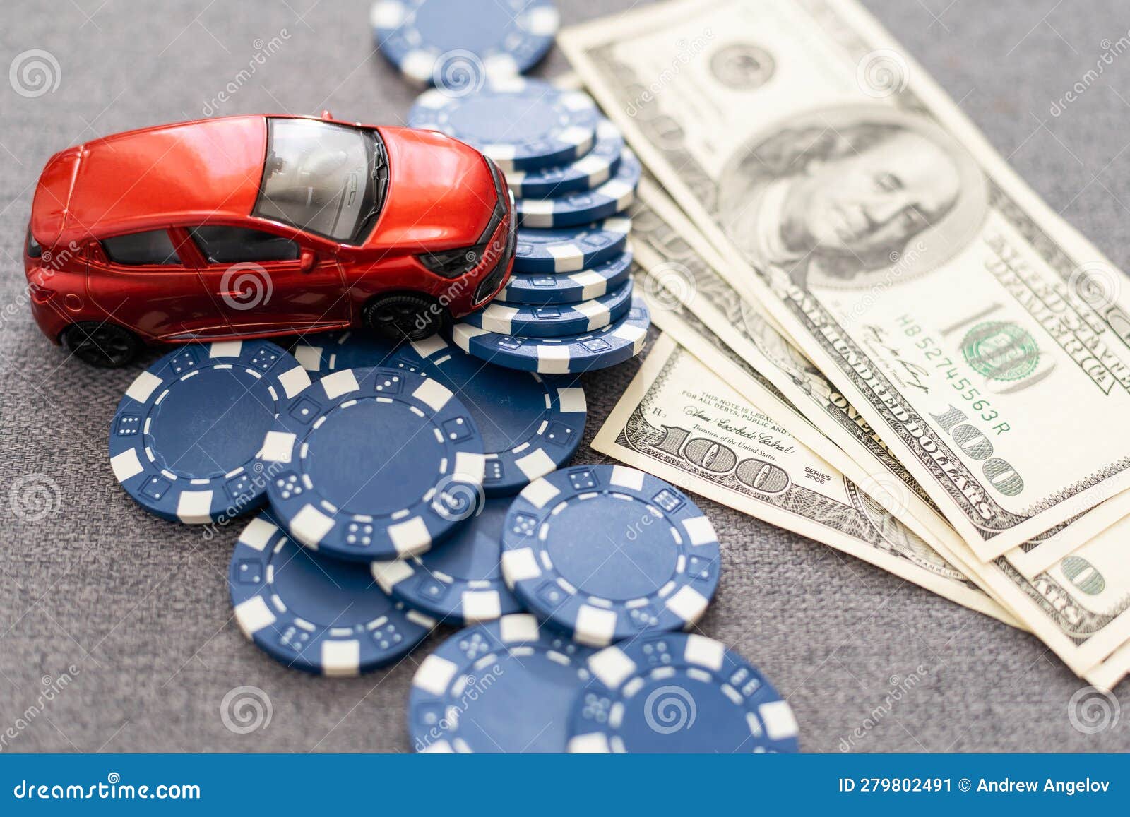 Small Stack of Blue Poker Chips, Closeup on Background Stock Image ...