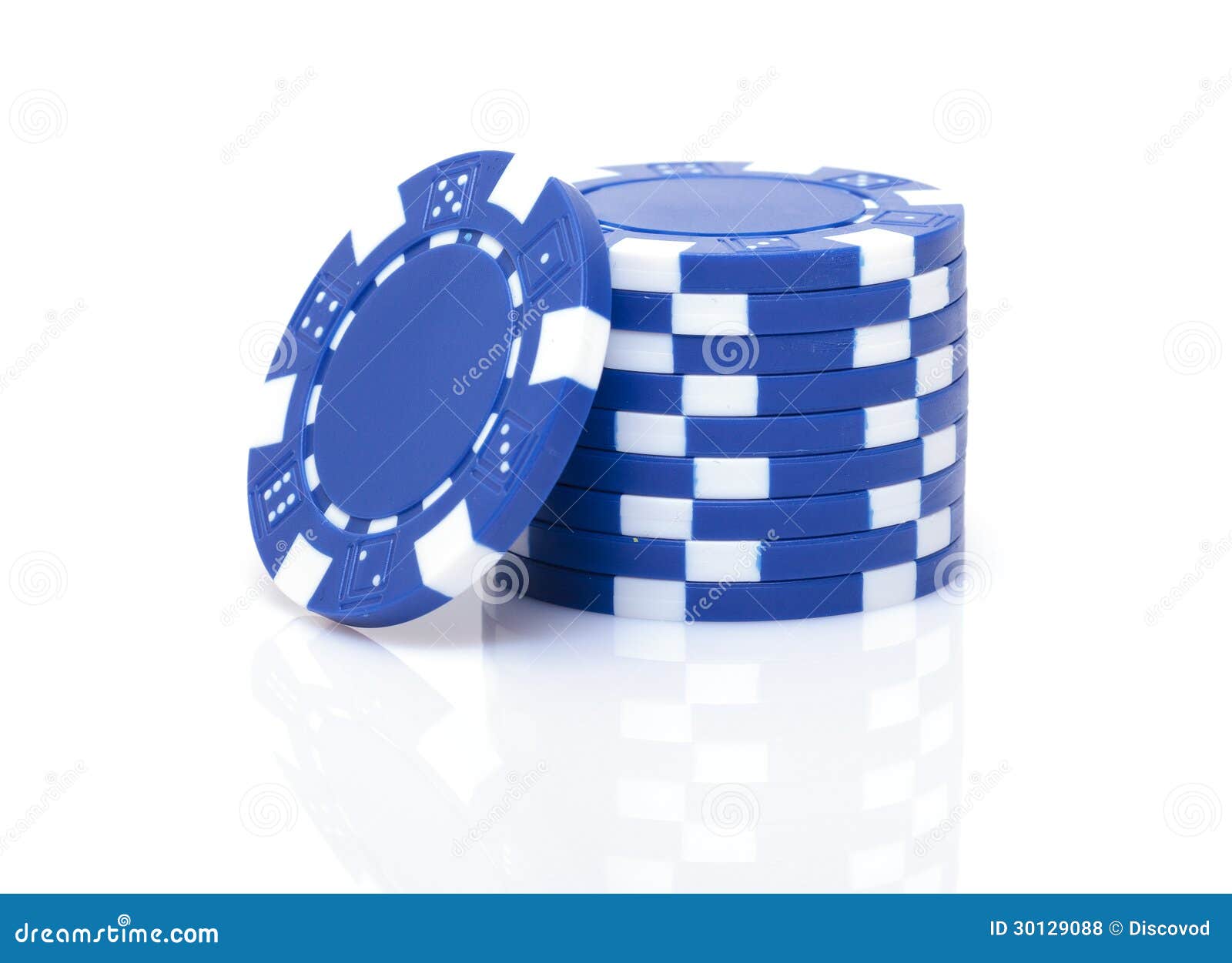 Small Stack of Blue Poker Chips Stock Photo - Image of reflection ...