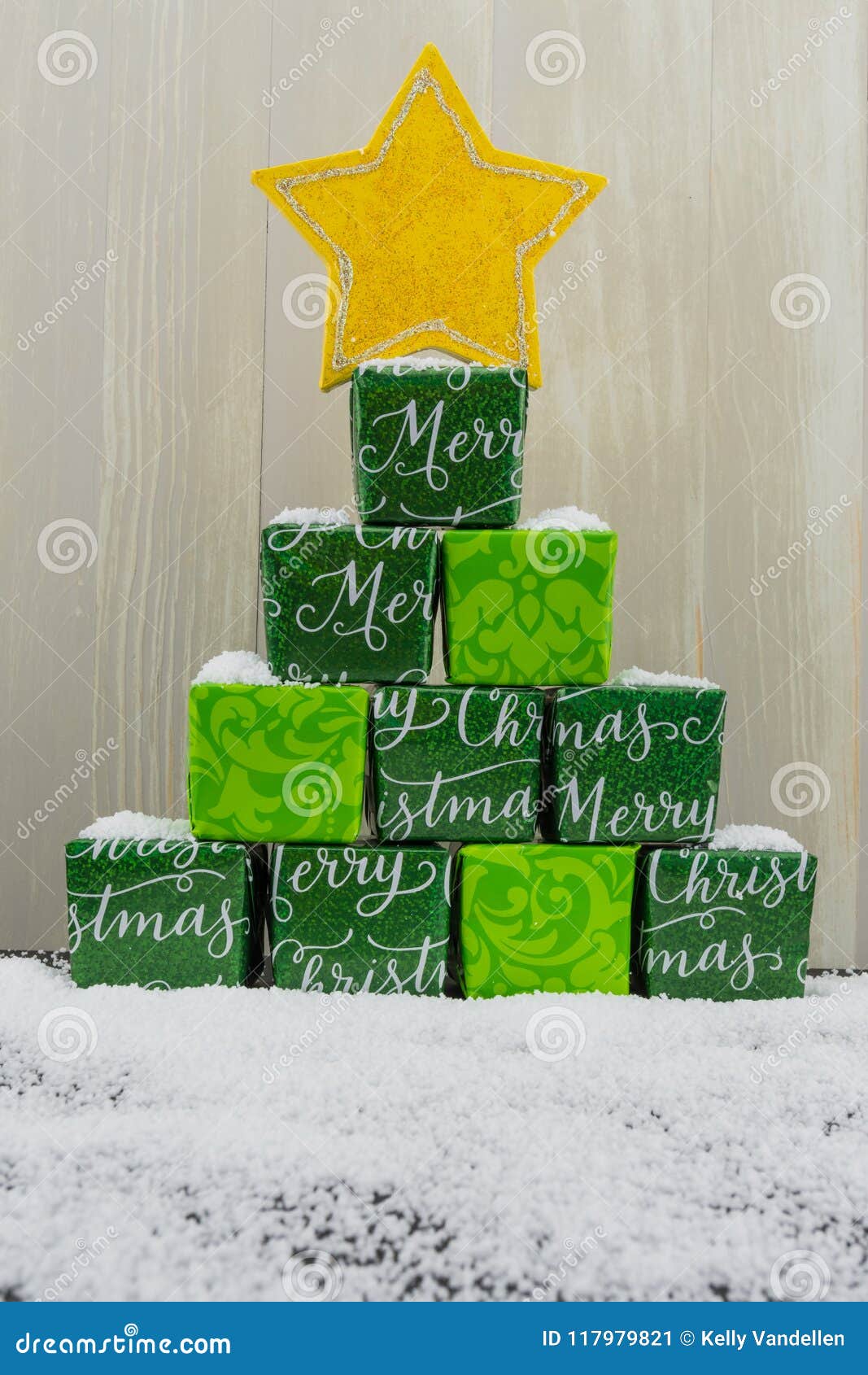 Small Stack of Gifts with Snow Stock Image - Image of whimsical, small ...