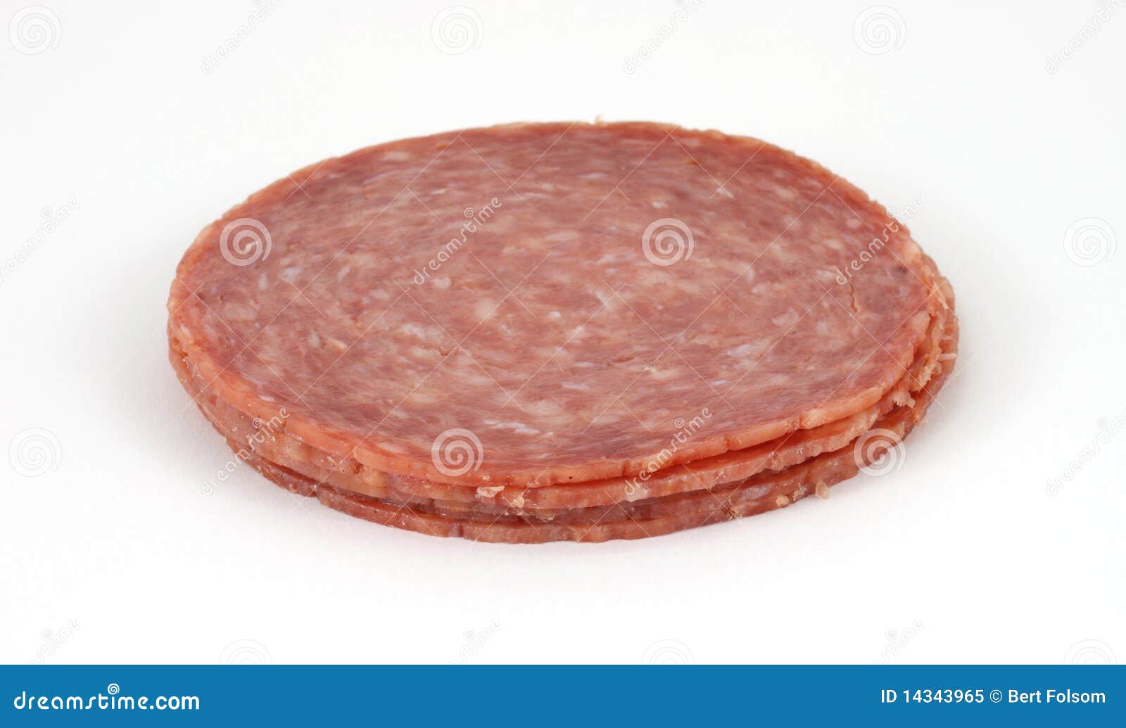 Small Stack Of Hard Sliced Salami Stock Image - Image of white, salt ...