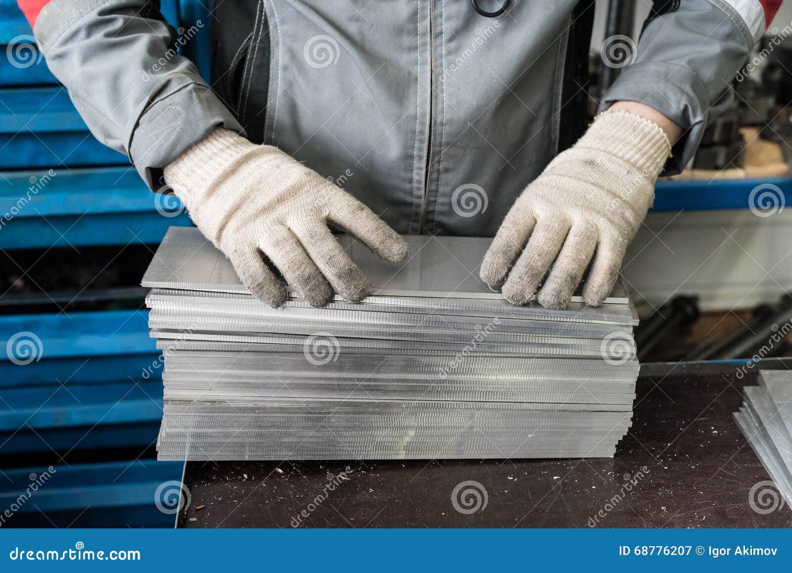 Small Stack of Steel Plates on the Bench Miller, Hand in Working Stock ...