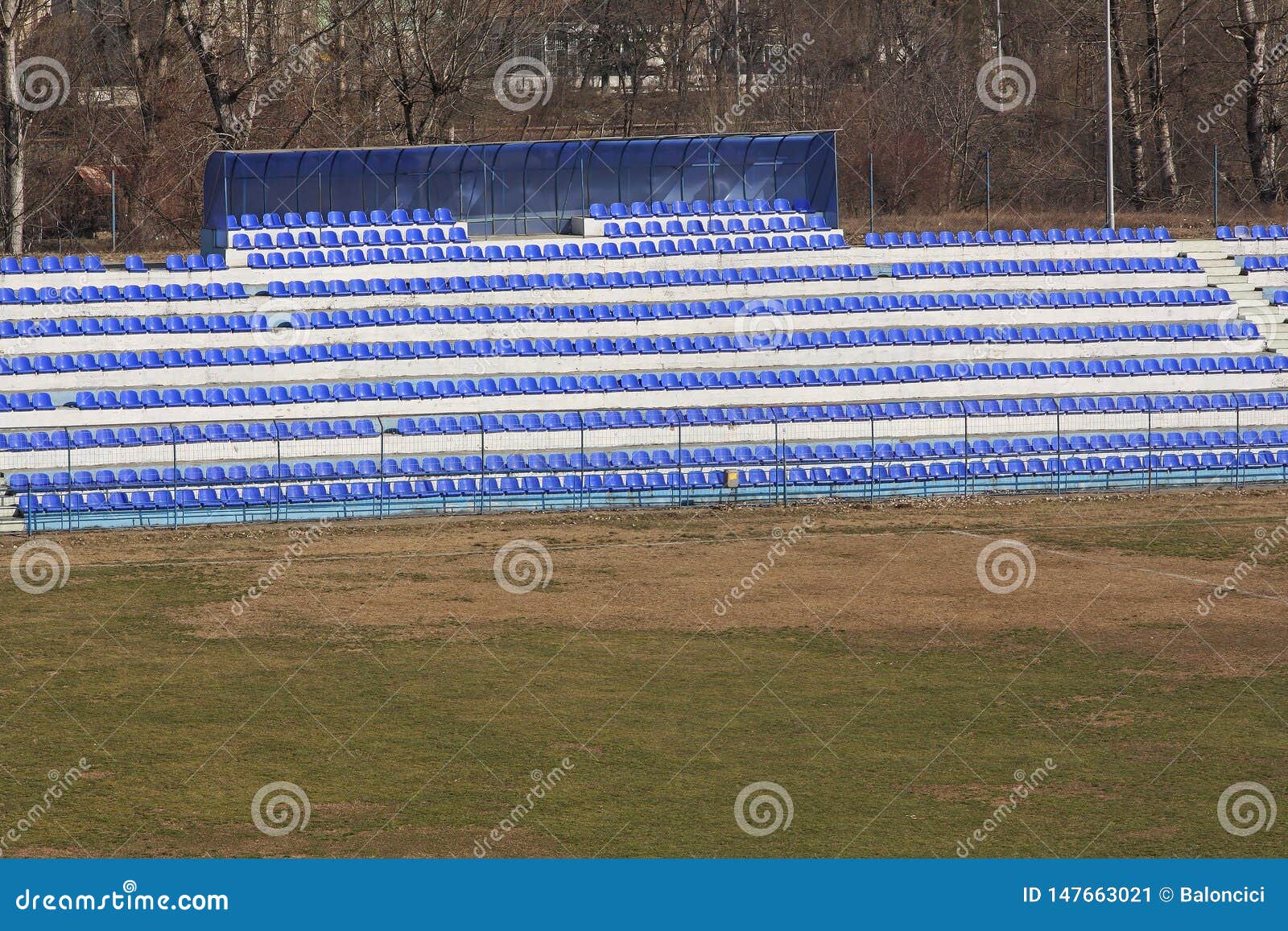Small Stadium Stands stock image. Image of local, blue - 147663021