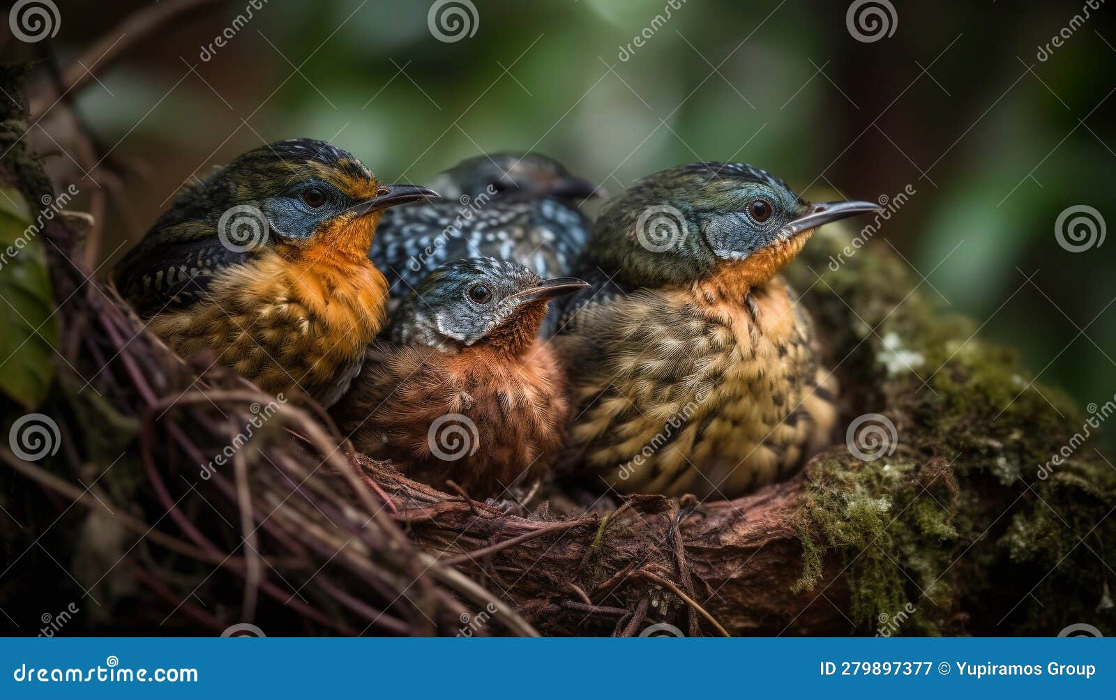 Small Starling Perching on Branch, Looking at Camera with Beak ...