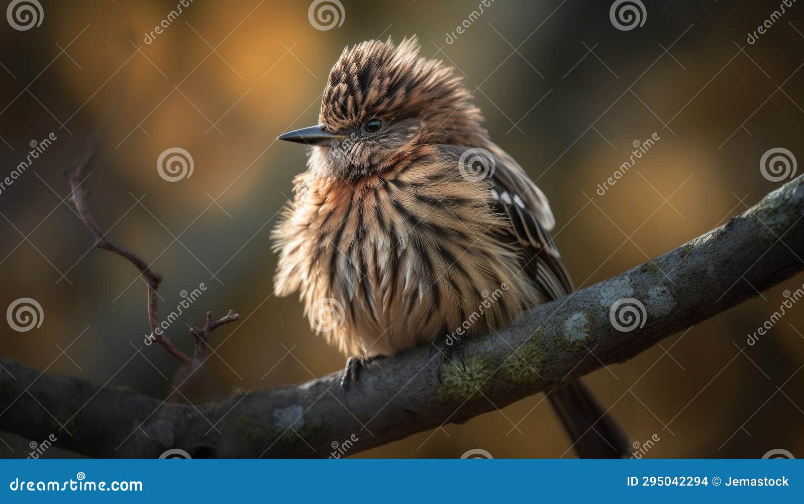 A Small Starling Perching on a Branch, Looking at Camera Generated by ...