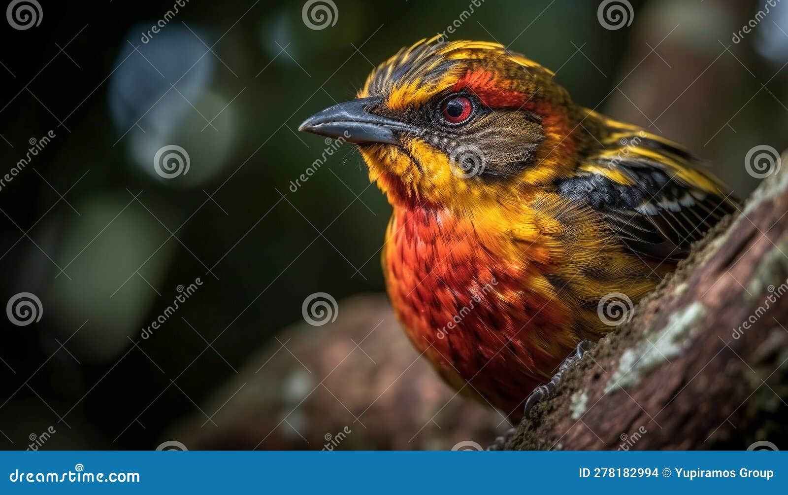 Small Starling Perching on Multi Colored Branch Generated by AI Stock ...