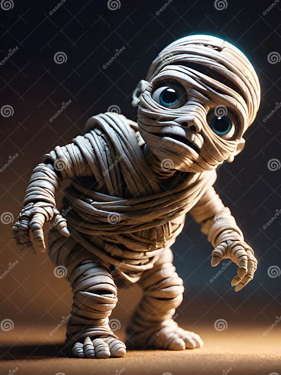 A Small Statue of a Skeleton Wrapped in Rope Stock Illustration ...