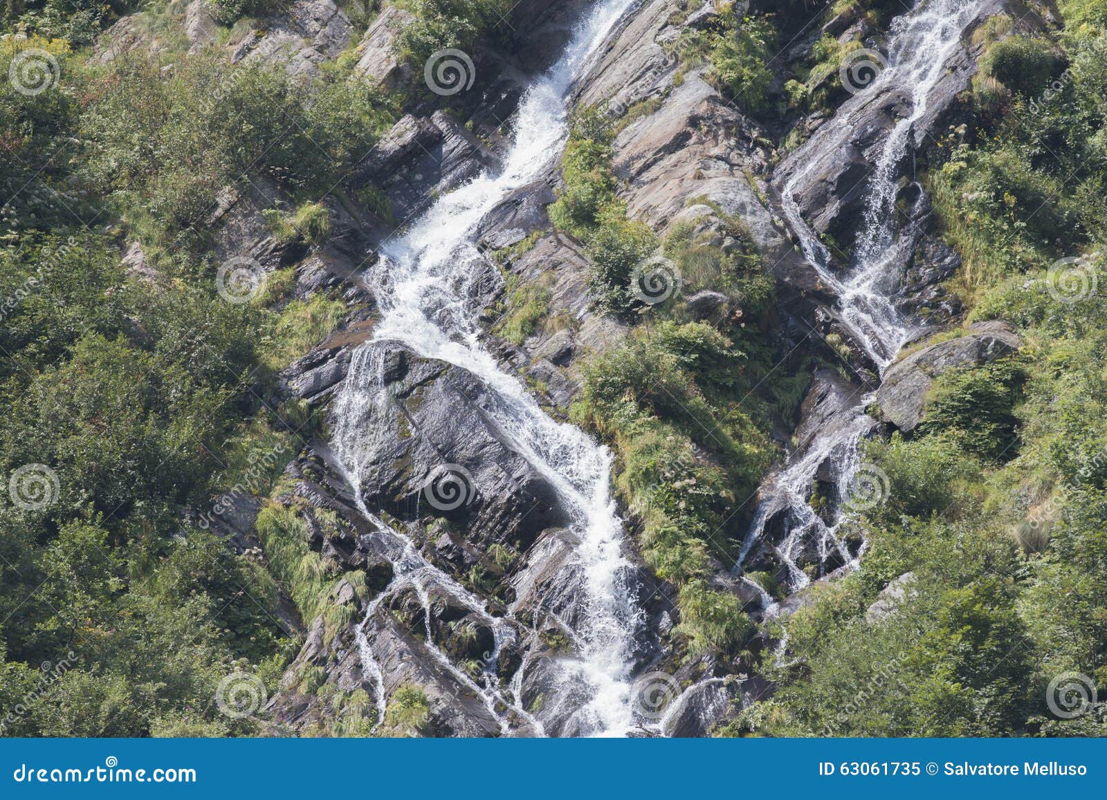 Small but steep waterfall stock image. Image of alpine - 63061735