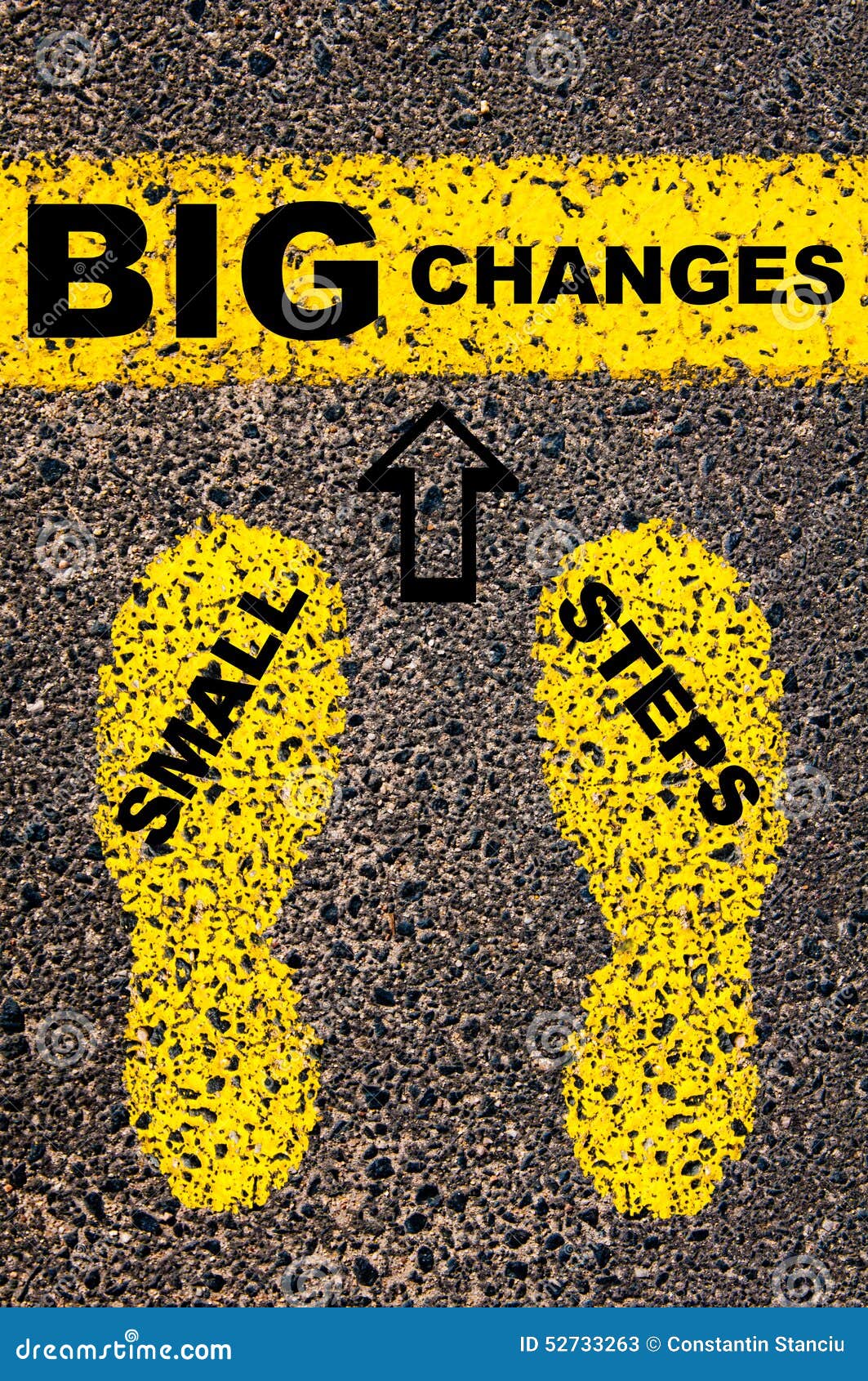 Small Steps Big Changes Message. Conceptual Image Stock Image - Image ...