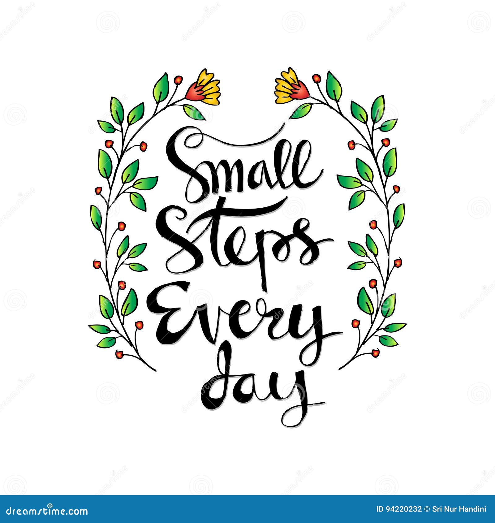 Small Steps Every Day.Inspirational Quote Stock Illustration ...
