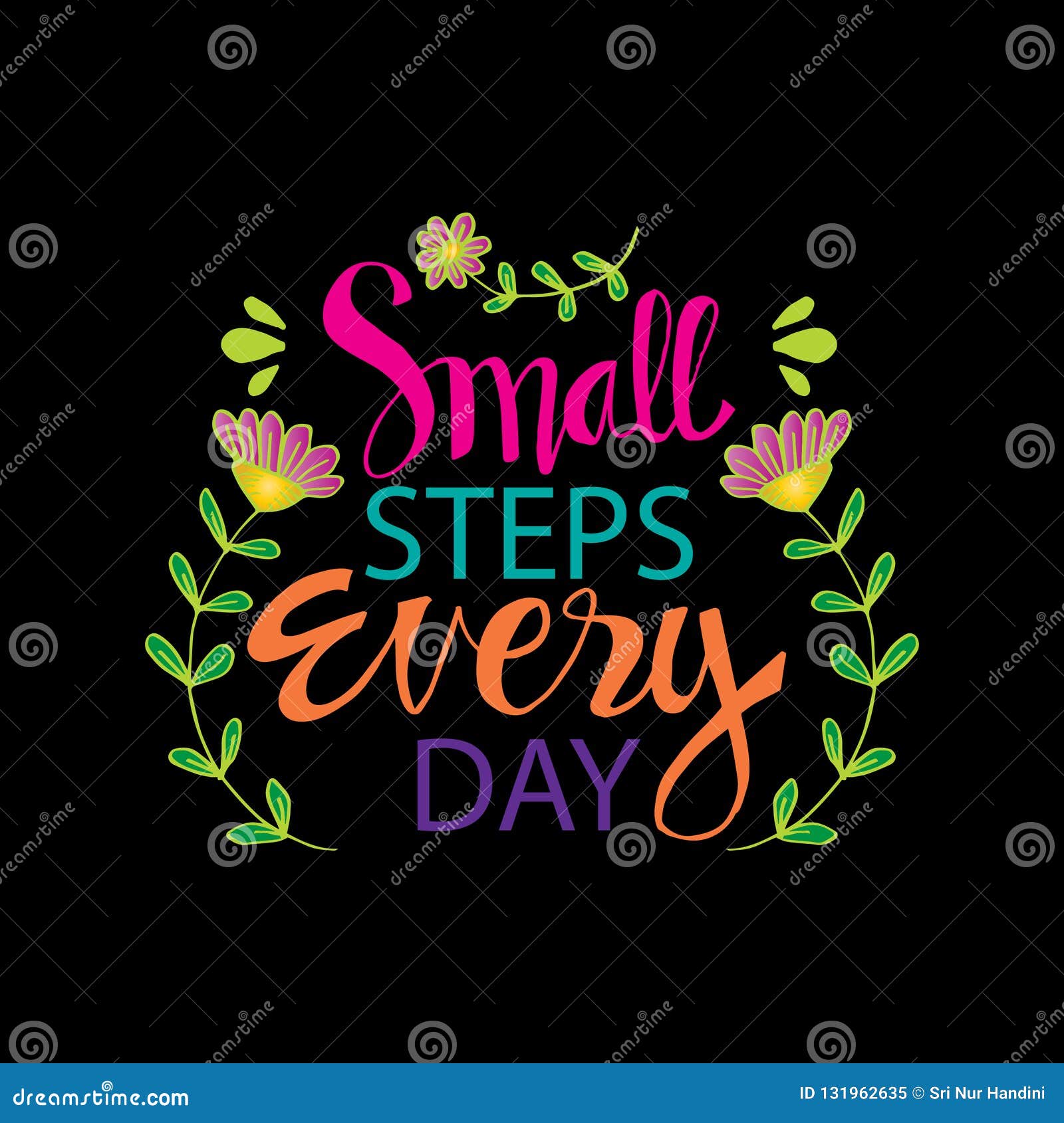 Small steps every day. stock illustration. Illustration of greeting ...