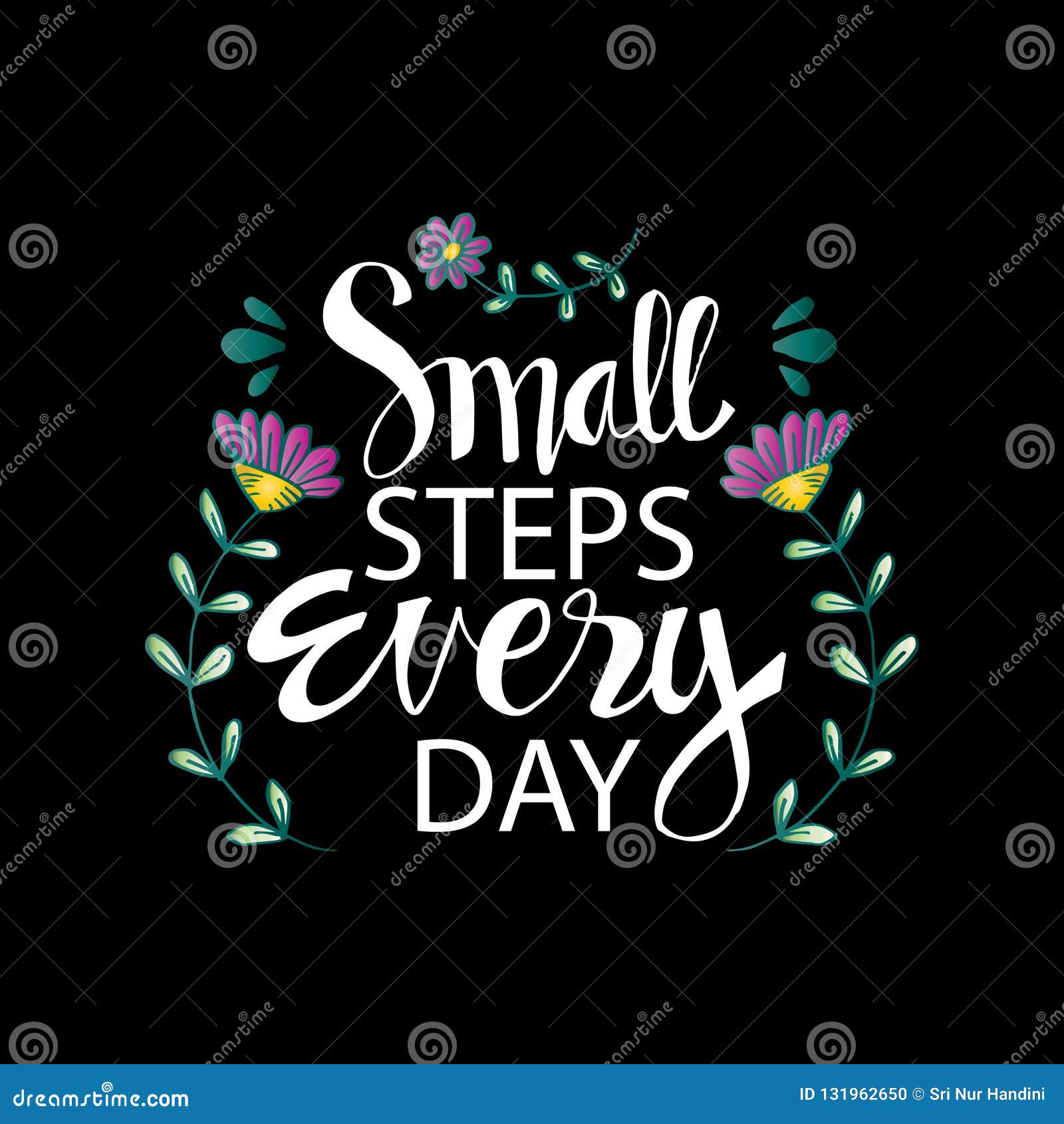 Small steps every day. stock illustration. Illustration of leaf - 131962650
